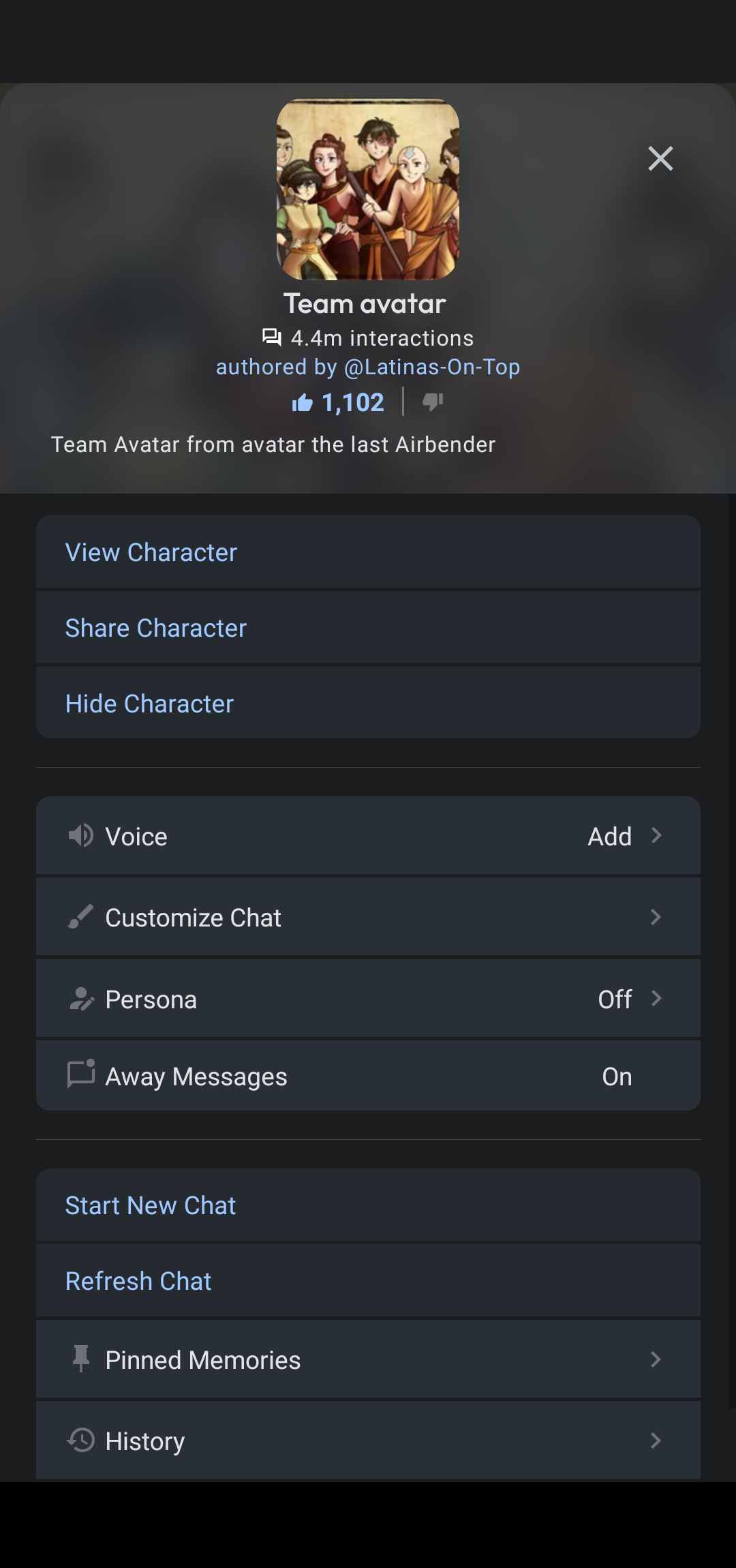 Chat with team avatar | anime non-binary