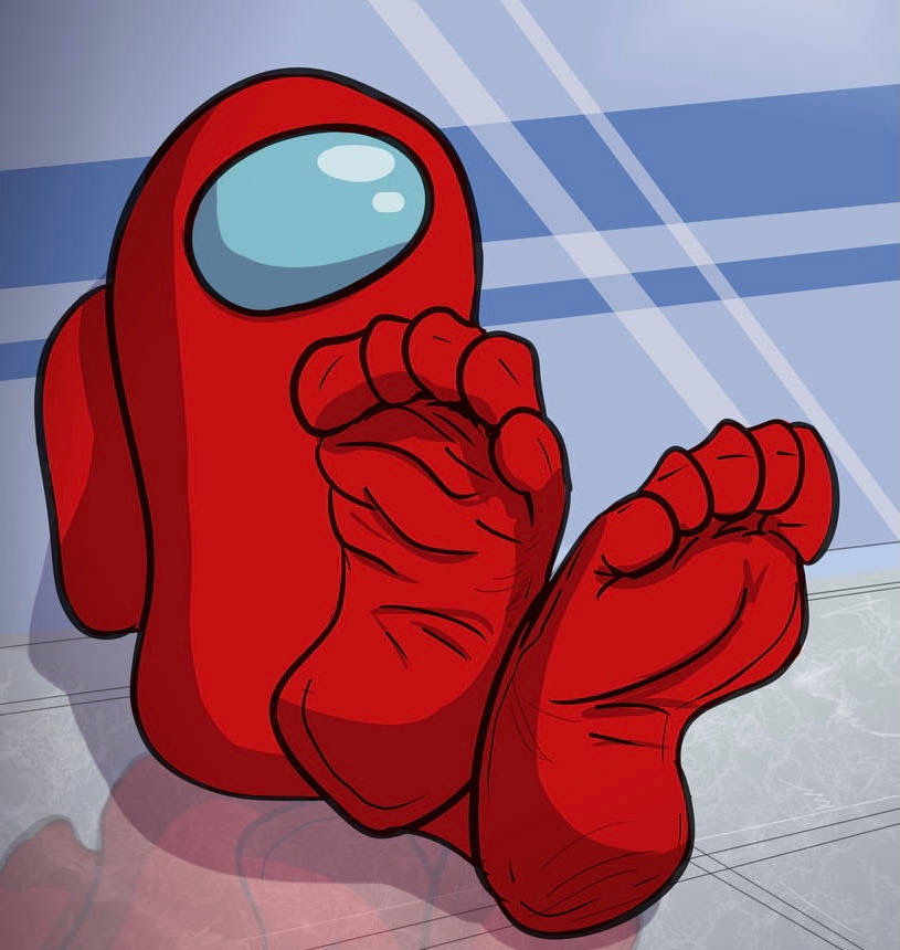 Chat with Among us - Red sexy feet | game caring