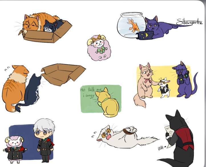 Chat with Obey me- cat AU | animal cute